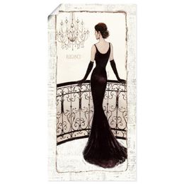 Artland Wandbild &raquo;Die sch&ouml;ne in Schwarz&laquo; Frau 1 Stk. tlg. als Leinwandbild, Poster in verschied. Gr&ouml;&szlig;en schwarz B/H/T: 30cm x 60cm, Poster Frau Hochformat, 1 