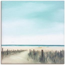 Artland Wandbild &raquo;Sonniger Morgen II&laquo; Strand 1 Stk. tlg. als Leinwandbild, Poster in verschied. Gr&ouml;&szlig;en blau Leinwand B/H/T: 30cm x 30cm, Leinwandbild Strand 