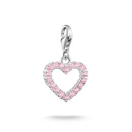 Thomas Sabo Damen Thomas Sabo Charm-Einh&auml;nger &raquo;Charm Pink Heart - Original&laquo; mit Zirkonia (synth.) Einheitsgr&ouml;&szlig;e