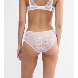 Triumph Damen Slip &raquo;Comfort Allure Hipster&laquo; mit floraler Stretch-Spitze, elastisch, Mesh-Eins&auml;tze, femininer Look wei&szlig; 46