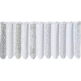 Weckbrodt-Gardinen Scheibengardine &raquo;Prag&laquo; Stangendurchzug 1 Stk. tlg. Bistro, Jacquard, strukturiert, gebogt, nach Ma&szlig;, Gardine, Store wei&szlig; Jacquard, Polyester 105cm, 