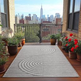 Ayyildiz Teppiche Outdoorteppich &raquo;DESERT 1301 , auch als L&auml;ufer und Rund erh&auml;ltlich&laquo; rechteckig 5 mm H&ouml;he In und Outdoor, pflegeleicht, Wohnzimmer, Aussenbereich grau 