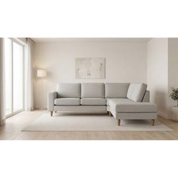 OTTO home Ecksofa &raquo;Tvinno&laquo; im skandinavischen Stil, L-Form, mit Massivholzf&uuml;&szlig;en, Breite 230 cm beige 100% polyester B/H/T: 230cm x 87cm x 218cm, 