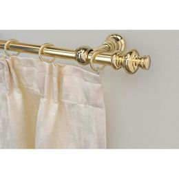 Garesa Gardinenstange &raquo;ANDREA&laquo; &Oslash; 20 mm 1 l&auml;ufig-l&auml;ufig Wunschma&szlig;l&auml;nge Vorhanggarnitur, verl&auml;ngerbar, Endknopf Profil gro&szlig;, mit Ringen grau Metall B/L:
