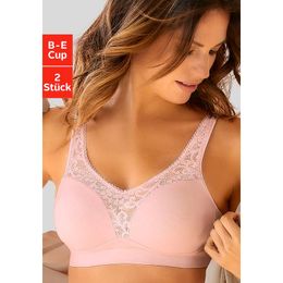 petite fleur by Lascana Entlastungs-BH &raquo;, Bralette-BH, Baumwoll-BH, BH ohne B&uuml;gel&laquo; Packung, 2 mit breiteren Tr&auml;gern, Baumwoll-Qualit&auml;t, gro&szlig;e Gr&ouml;&szlig;en 