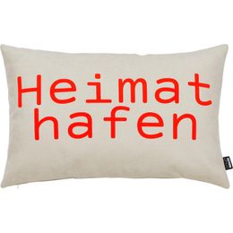 done. Dekokissen &raquo;HEIMATHAFEN&laquo; Extra weiche Haptik beige Polyester B/L: 40cm x 60cm, 1 Stk.