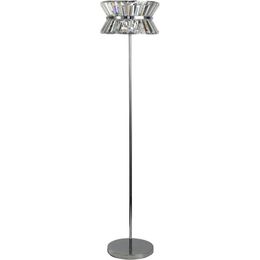 Searchlight Stehlampe &raquo;Stehlampe Uptown, 3-flammig&laquo; G9 1 Stk. Glamour&ouml;s silber 3, &Oslash; 34cm H: 150cm, 1 Stk.