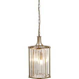 Searchlight H&auml;ngeleuchte &raquo;Victoria 2Lt Pendant - Antique Brass Metal & Clear Crystal&laquo; E14 1 Stk. gold 2, &Oslash; 26cm H: 47cm, 1 Stk.