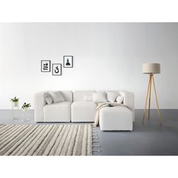 Home Affaire 3-Sitzer &raquo;Sundstrup L-Form&laquo; Modulserie, individuelle Zusammenstellung beige 93% Polyester, 6% Acryl, 1% Baumwolle B/H/T: 256cm x 76,5cm x