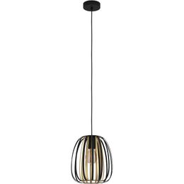 Eglo H&auml;ngeleuchte &raquo;ENCINITOS&laquo; E27 1 Stk. H&auml;ngeleuchte in schwarz und gold aus Stahl - exkl. E27 - 40W gold &Oslash; 25,5cm H: 110cm, 1 Stk.