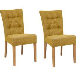 Home Affaire Polsterstuhl &raquo;Queen&laquo; (Set) 4 Stk.Esszimmerstuhl mit Knopfheftung, 2er, 4er oder 6er-Set gelb 100% Polyester B/H/T: 46cm x 93cm x 64cm, 4 