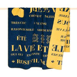 Pad Wohndecke &raquo;EVITA&laquo; Made in Europe, Wendefunktion, mit Schriftzug, 150x200 cm blau Mischgewebe B/L: 150cm x 200cm