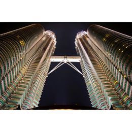 papermoon Fototapete &raquo;SKYLINE-NEW YORK CITY SINGAPORE HONG KONG WANDBILD XXL&laquo; bunt Vlies B/L: 4m x 2,6m, Bahnen: 8 Stk.