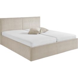 Westfalia Schlafkomfort Polsterbett beige Bezug. Hochwertiger Breitcord, 100% Polyester pflegeleicht, Polsterung: Polsterwatte, Material Gestell: gepolsterter Holzwerkstoff, 