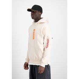 Herren Hoodie "Alpha Puff Print Hoodie", wei&szlig;, Gr. XS, Alpha Industries, Obermaterial: 80% Baumwolle, 20% Polyester, Sweatshirts
