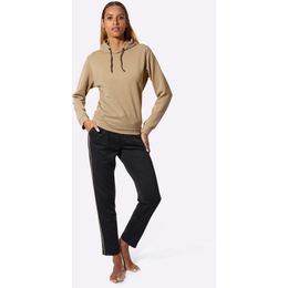 w&auml;schepur W&Auml;SCHEPUR Damen Hausanzug, Gr. 36, beige, 50% Polyester, 45% Viskose, 5% Elasthan, Homewear-Sets