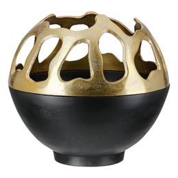 Gilde Windlicht &raquo;Windlicht Branca goldfarben; schwarz&laquo; schwarz Aluminium B/H/T: 25,8cm x 25cm x 25,8cm
