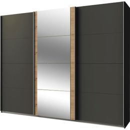 wimex Schwebet&uuml;renschrank &raquo;Bern Schiebet&uuml;renschrank&laquo; Schrank mit zus&auml;tzlicher Innenausstattung, Garderobe grau Holzwerkstoff B/H/T: 225cm x 210cm x 64cm, 