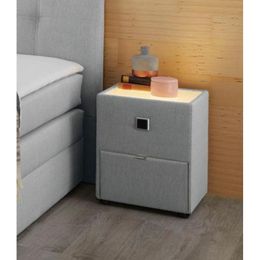 Jockenh&ouml;fer Nachtkonsole &raquo;Lancy&laquo; mit LED-Beleuchtung grau Glas, Holzwerkstoff B/H/T: 42,5cm x 53cm x 45cm, 1 Stk.
