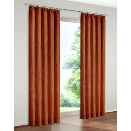 WIRTH Vorhang &raquo;Warnow&laquo; Kr&auml;uselband 1 Stk. tlg. 270 g/m2 rot Chenille, Polyacryl 200cm, Kr&auml;uselband, 132cm