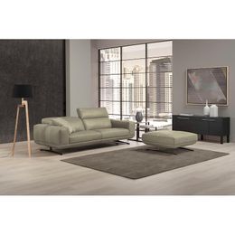 Egoitaliano 2,5-Sitzer &raquo;Gloria, super bequem und hochwertige Verarbeitung, edles Design&laquo; beidseitig verstellbare R&uuml;ckenelemente, mit Metallf&uuml;&szlig;en wei&szlig; Leder &raquo;BULL&laquo;