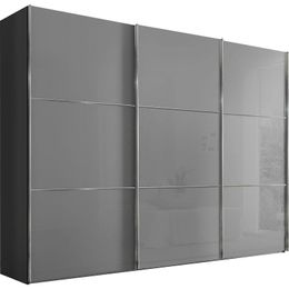 STAUD Schwebet&uuml;renschrank &raquo;Includo Glas, Made in Germany&laquo; grau Holzwerkstoff vulkan, B/H/T: 249cm x 222cm x 68cm, T&uuml;ren: 3 Stk. Premium