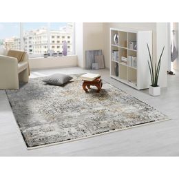 OCI DIE TEPPICHMARKE Teppich &raquo;IMPRESSION CASSINA&laquo; rechteckig 8 mm H&ouml;he Vintage, feine Fransen, leichter Glanz durch Viskose, Wohnzimmer bunt Viskose B