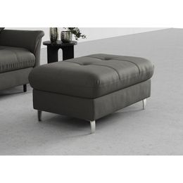 Sit & More sit&more Hocker &raquo;Marano&laquo; mit Stauraum grau 100% Polyester B/H/T: 102cm x 43cm x 67cm, Luxus-Microfaser TORO,mit Stauraum,Fu&szlig;farbe: Nickel satiniert