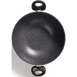 Stoneline Wok Aluminiumguss &Oslash; 28 cm, Induktion grau &Oslash; 28cm + H&ouml;he 8,5cm