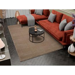 OCI DIE TEPPICHMARKE Teppich &raquo;KOMFORT, auch als L&auml;ufer und in Rund&laquo; rund 20 mm H&ouml;he Uni - Hochflor, Langflor, Shaggy, maschinengewebt, robust beige 