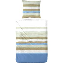 Primera Bettw&auml;sche &raquo;Renforce Bettw&auml;sche Slushy&laquo; 2 Stk. mit spannenden Verl&auml;ufen blau Renforc&eacute;, Obermaterial: 100% Baumwolle B/L: 135cm x 200cm, 1 Stk., 1 Stk.