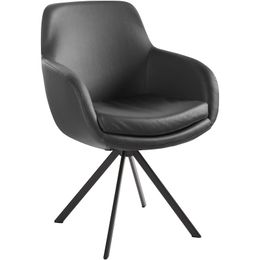 Musterring Esszimmerstuhl &raquo;Tavia&laquo; (Set) 2 Stk.Stativgestell Eisen schwarz, Drehfunktion optional, diverse Farben grau B/H/T: 62cm x 86cm x 66cm, 2 Stk., 