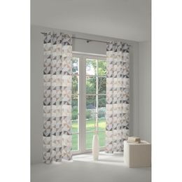 WIRTH Vorhang &raquo;Berlare&laquo; Schlaufen 1 Stk. tlg. braun Jacquard, Baumwolle, Polyester 145cm, Schlaufen, 132cm