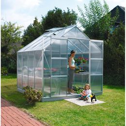 Konifera Gew&auml;chshaus &raquo;Calisto 6700&laquo; silber B/H/T: 254cm x 254cm