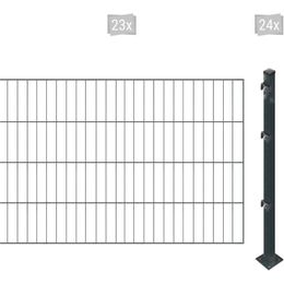 Arvotec Einstabmattenzaun &raquo;ESSENTIAL 80 zum Einbetonieren&laquo; Zaunh&ouml;he 80 cm, Zaunl&auml;nge 2 - 60 m grau Kunststoff, Stahl H/L: 80cm x 46m, Pfosten: 24 Stk.