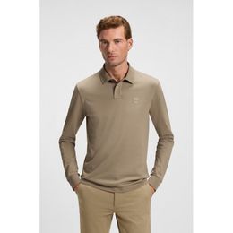 BOSS Orange Herren BOSS Orange Poloshirt &raquo;Passerby Langarm Regular Fit&laquo; Langarm Classic Stretch Pique Polo, pflegeleicht gr&uuml;n S