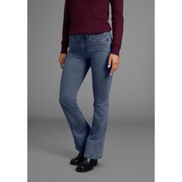 Arizona Damen Bootcut-Jeans &raquo;Comfort-Fit&laquo; ausgestellte Beinform, mit Eingrifftaschen, High-Waist blau 72, K + L Gr