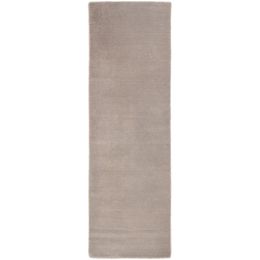CarpetFine Wollteppich &raquo;Gabbeh Lola Uni&laquo; rechteckig 14 mm H&ouml;he mit nat&uuml;rlichem Pflanzenmaterial von Hand gewebt, auch in Rund grau Wolle B : 60cm 1 