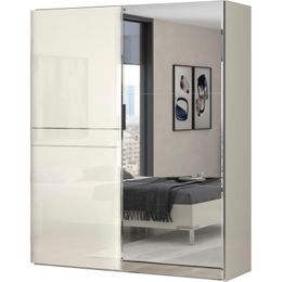 OTTO home Schwebet&uuml;renschrank &raquo;Piano, mit Einlegeb&ouml;den, Kleiderstangen, Spiegel, T&uuml;ren soft-close&laquo; in 3 Breiten, 224cm hoch, mit verchromten 