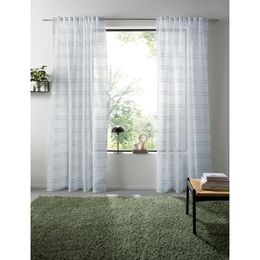 OTTO home Gardine &raquo;Sirii&laquo; Multifunktionsband 1 Stk. tlg. Halbtransparent, angenehme Haptik, mit Querstreifen, modern wei&szlig; Polyester, Polyester 145cm, 