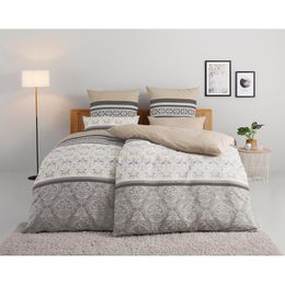 OTTO home Bettw&auml;sche &raquo;Cremona&laquo; 2 romantische Bettw&auml;sche in verschiedenen Qualit&auml;ten, ab Gr. 135x200 cm beige Linon, Obermaterial: 100% Baumwolle B/L: 