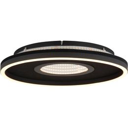 Globo LIGHTING Deckenleuchte &raquo;EMORY&laquo; LED-Modul 1 Stk. Warmwei&szlig; Deckenlampe Wohnzimmer-Leuchte Schlafzimmer-Leuchte Flur K&uuml;che schwarz &Oslash; 39,7cm H: 