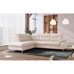 Sit & More sit&more Ecksofa &raquo;Astoria L-Form&laquo; wahlweise mit motorischer Relaxfunktion beige 100% Polyester B/H/T: 256cm x 91cm x 225cm, Luxus-Microfaser ALTARA 