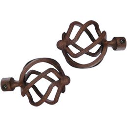 Liedeco Gardinenstangen-Endst&uuml;ck &raquo;Helena&laquo; f&uuml;r Gardinenstangen &Oslash; 16 mm braun 2 Stk.