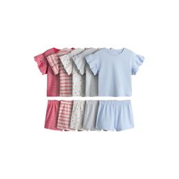 The Set Schlafanzug M&auml;dchen Gr&ouml;&szlig;e 116 creme / pastellblau / hellblau / rosa / rot