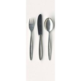 ARCHITECTS PAPER Fototapete &raquo;Bon Appetit&laquo; n Tapete Besteck Wei&szlig; Silber Grau Panel 1,00m x 2,80m grau Vlies B/L: 1m x 2,8m
