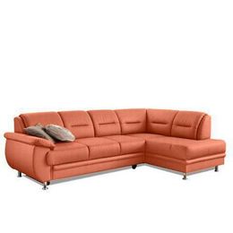 Sit & More sit&more Ecksofa &raquo;Mailand L-Form, B: 250 cm&laquo; optional Schlaffunktion,Ottomane,inkl 5 Jahre Herstellergarantie orange Luxus-Kunstleder;Kunstleder 