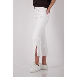 monari Damen 7/8-Hose &raquo;Hose Greta Short&laquo; Regular fit mit Strasskette wei&szlig; 40, N-Gr