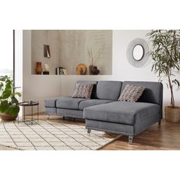 Sit & More sit&more Ecksofa &raquo;Clio L-Form&laquo; optional Schlaffunktion oder Vorziehsitz und Bettkasten, Federkern grau B/H/T: 246cm x 89cm x 165cm, Luxus-Microfaser 