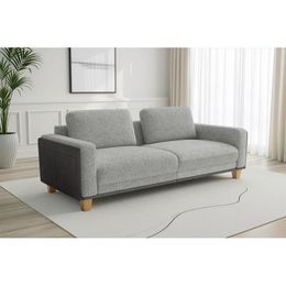 Sit & More sit&more Big-Sofa &raquo;Concept&laquo; Modernes Sofa in drei Fu&szlig;farben zur Auswahl grau 100% Polyester B/H/T: 186cm x 84cm x 93cm,mit Fu&szlig; Buche eichefarbig